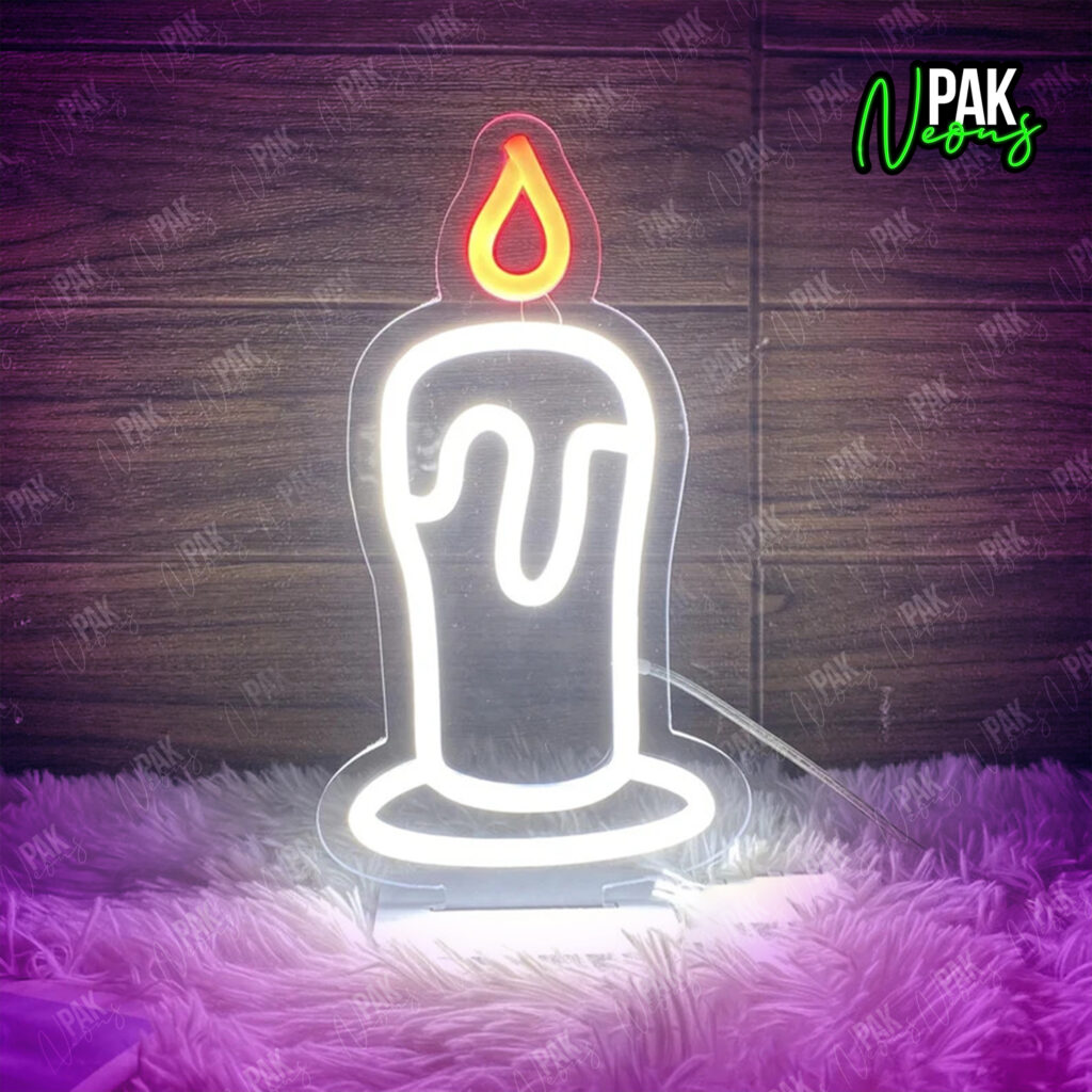 Candle Neon Lamp Sign - Pakistan Neons